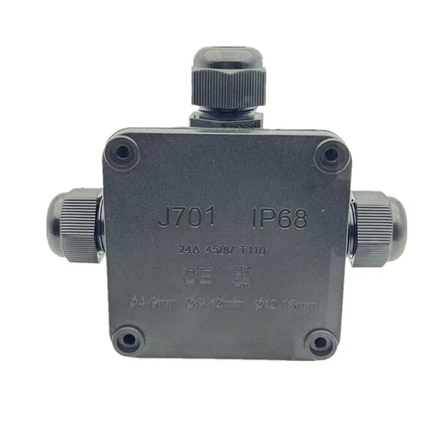 BLACK WATERPROOF CABLE Junction Box IP68 for LED Lighting Applications ...