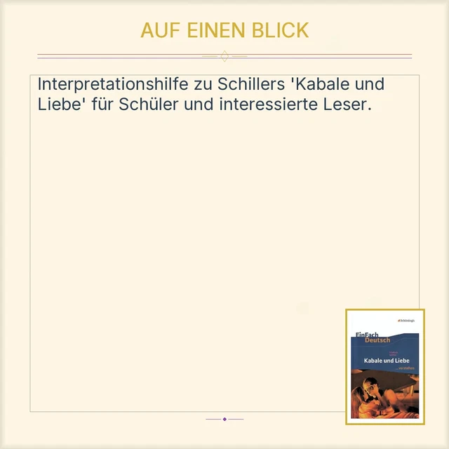 EINFACH DEUTSCH: KABALE und Liebe - Guide d'Interprétation Schiller EUR ...