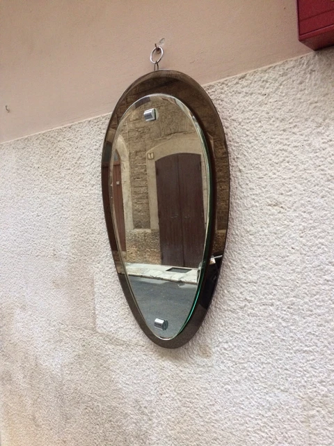 SPECCHIO ANNI 60-70 VETRO MURANO CRISTALL ART FONTANA ARTE VECA MIRROR ...
