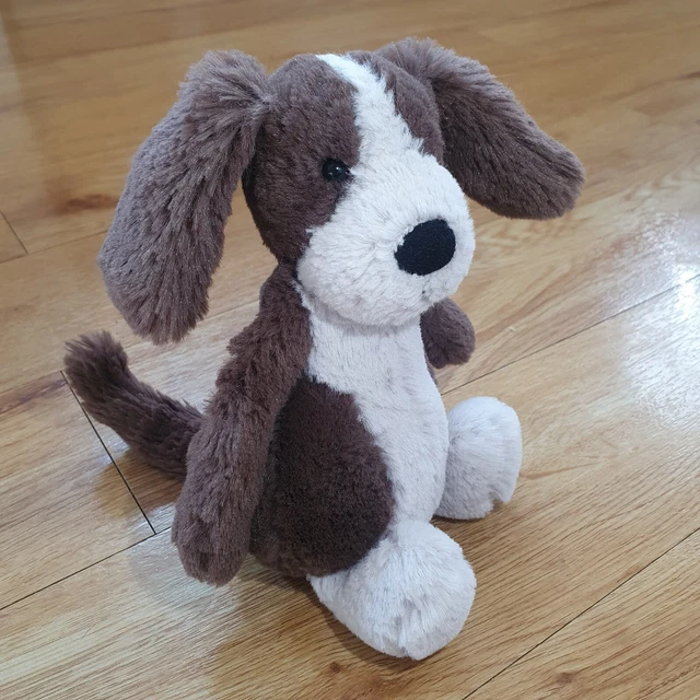 JELLYCAT SMALL BASHFUL Fudge Puppy Dog Soft Toy Plush Brown Spaniel 8 ...