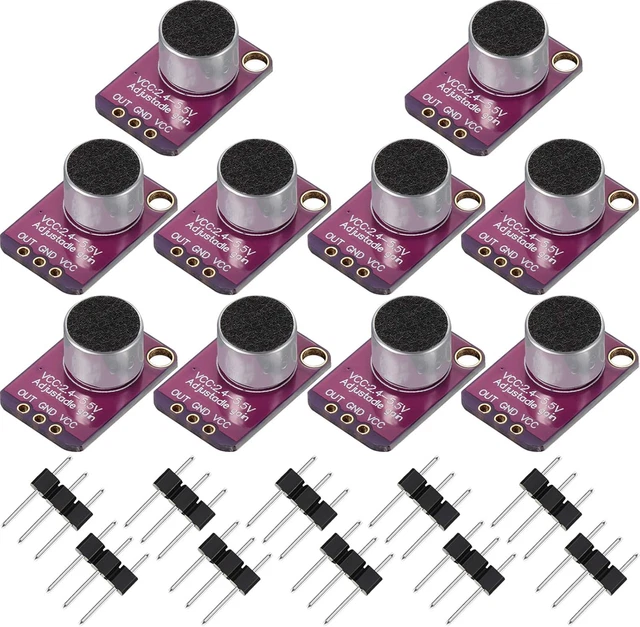 MAX4466 ELECTRET MICROPHONE Amplifier Module - 10 Pack, Arduino ...