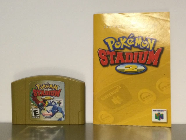 POKEMON STADIUM 2 (Nintendo 64, 2001) Cartridge and Manual EXCELLENT ...