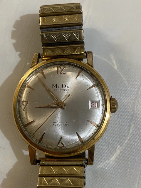 VINTAGE 1960S AUTOMATIC MuDu 25 Jewels Incabloc Wristwatch £193.12 ...