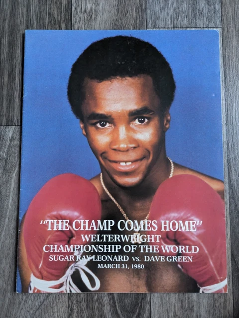 SUGAR RAY LEONARD v Dave Greem Boxing Programme 1980 Welterweight ...