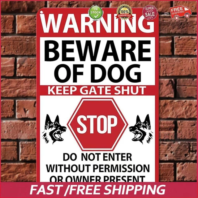 VINTAGE METAL PLATE Warning Sign Rectangular Iron Painting Wall Art ...