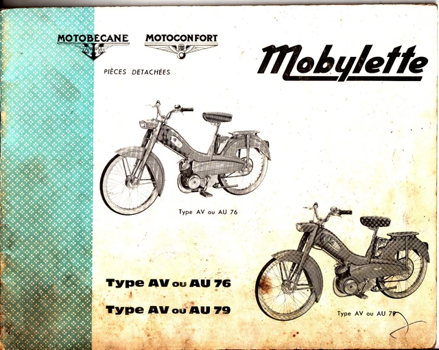 CATALOGUE DE PIÈCES détachées Mobylette Motobécane AV 76 AV 79 1966 EUR ...