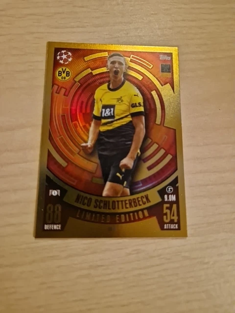 CARTE À COLLECTIONNER Nico Schlotterbeck, édition limitée Topps Match ...