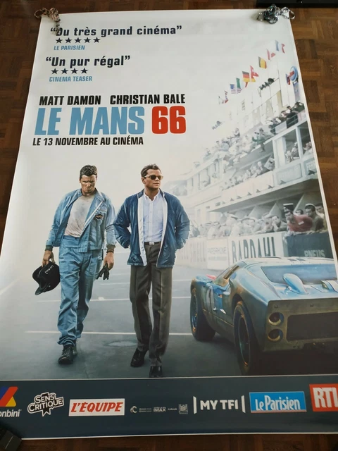 FORD VS FERRARI Le Mans 66 XL french poster, 4x6ft, 174x120 EUR 120,00 - PicClick FR