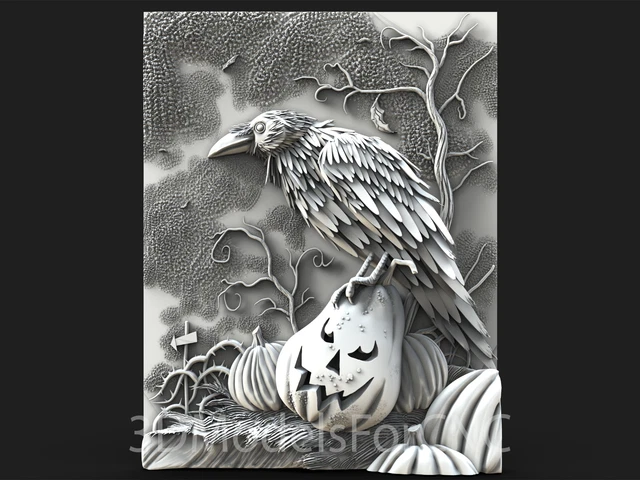 3d Model Stl File For Cnc Router Laser And 3d Printer Halloween 4 £2 43