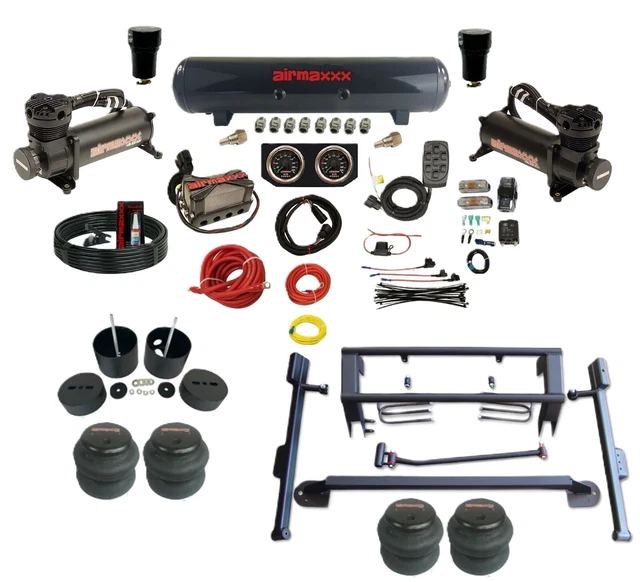 AIR RIDE SUSPENSION Kit 3/8" Airmaxxx Manifold Ekstensive 2-Link 88-98 ...