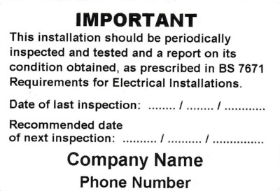 MINI PERSONALISED ELECTRICAL Periodic Test Inspection Labels-Stickers £ ...