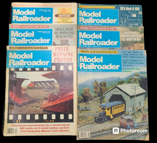 MODEL RAILROADER MAGAZINE 1989 Jan Thru June Locomotive Train Hobby ...