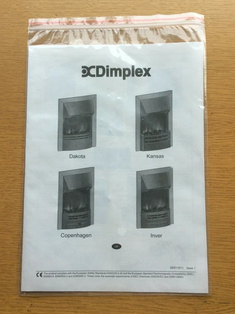 DIMPLEX INVER INV20BR Electric Fire Paper Instruction Manual/Book ...