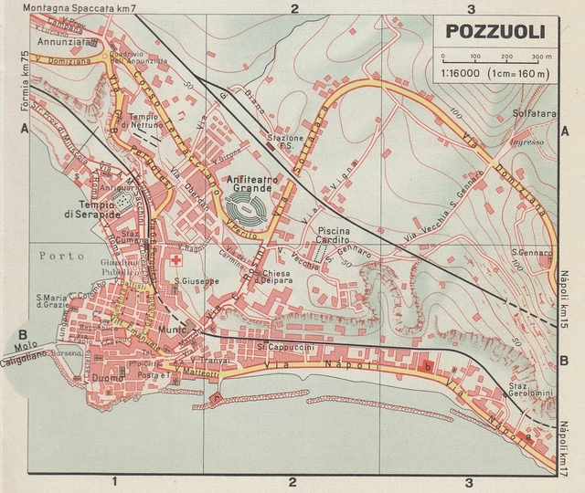 C3842 POZZUOLI, PIANTA della città, Mappa epoca, Vintage map EUR 6,90 ...