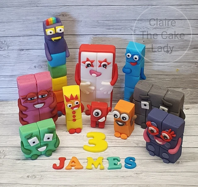 HANDMADE EDIBLE UNOFFICIAL XL Numberblocks cake topper set ...