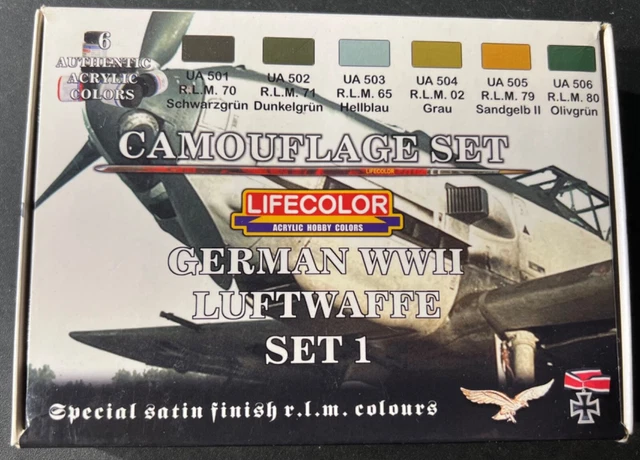 LIFECOLOR GERMAN WWII Luftwaffe Set 1 Camouflage Set CS06 NEW Acrylic ...