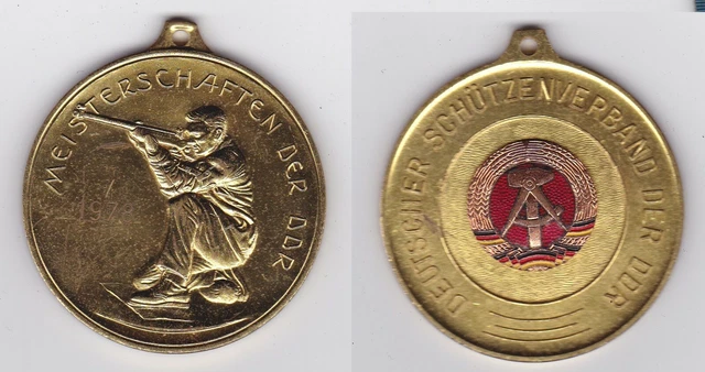 SELTENE DDR MEDAILLE Deutscher Schützenverband der DDR Gold 1978 ...