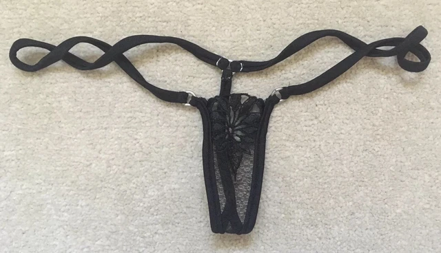 WICKED WEASEL MICRO Bikini Thong Underwear Black Lace Medium (Read ...