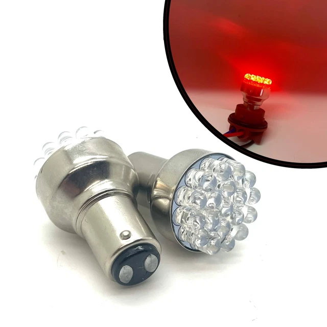 P21/5W 380 BAY15D Rouge 19 LED Feux Stop Double Filament Frein Parking ...
