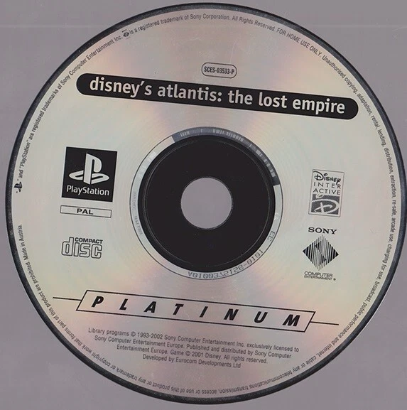 PLAYSTATION PS1 PSX PSONE Game: Disney's Atlantis The Lost Empire (CD ...