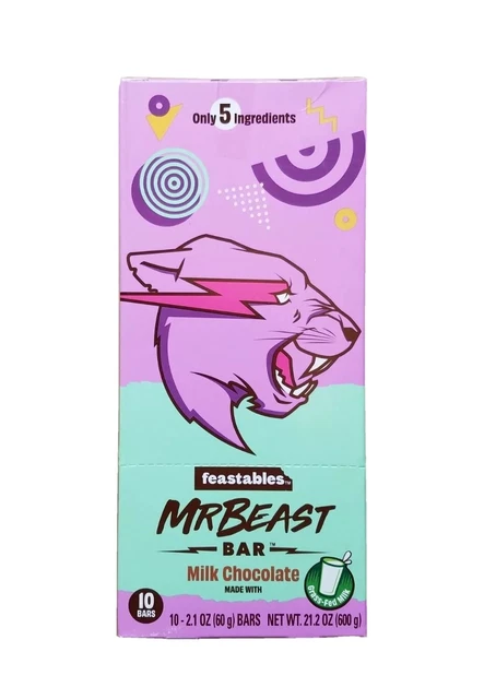 10 PACK FEASTABLES Mr Beast Milk Chocolate Bar 2.1oz £33.26 - PicClick UK