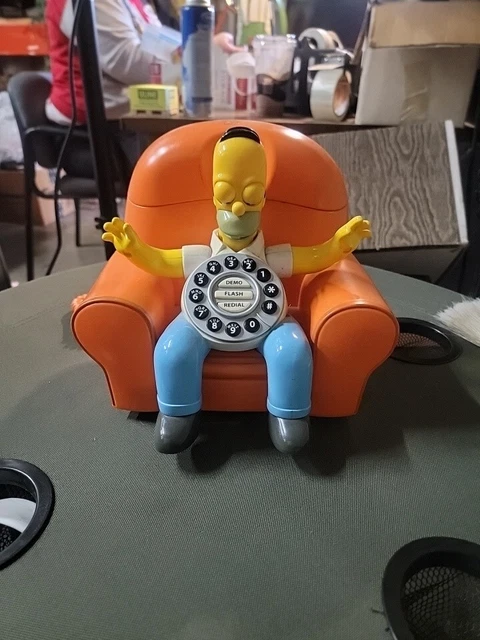 THE SIMPSONS “AT Home” Homer Simpson Animated Phone Vintage Rare ...