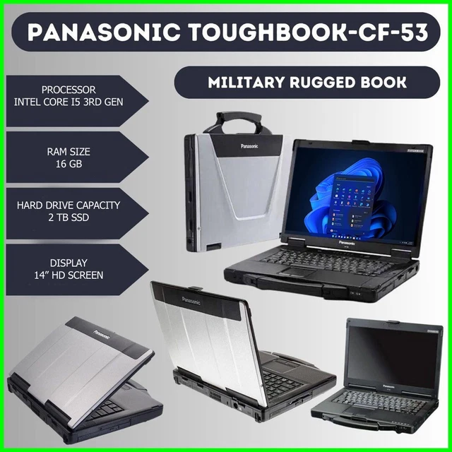 PANASONIC TOUGHBOOK CF-53 CORE i5 16GB RAM 2TB SSD WIN 11 PRO £899.99 ...