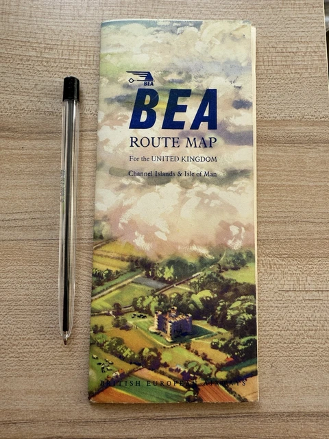 BEA BRITISH EUROPEAN Airways Route Map 1950’s / 60’s £8.63 - PicClick UK
