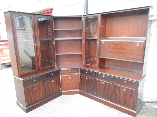 VINTAGE STAG MINSTREL Mahogany Large 3 Piece Cabinet, Display Wall Unit ...