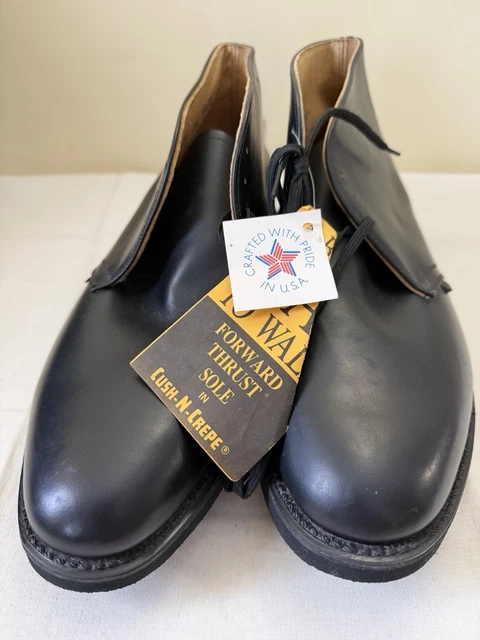 VINTAGE BILTRITE USPS Black Leather Chukka Boots NOS 11 3E Wide USA £68 ...