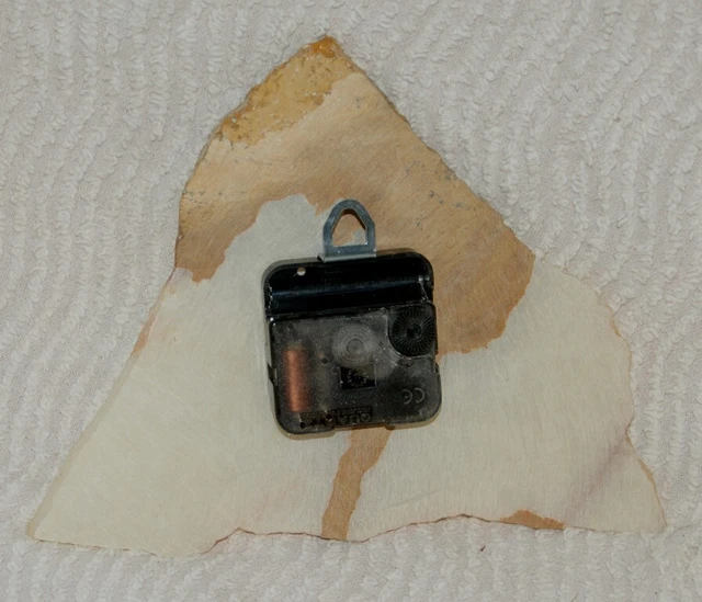 PENDULE OU HORLOGE à quartz Marbre ONYX BLANC - MARRON Haut 17 cm X 21 ...