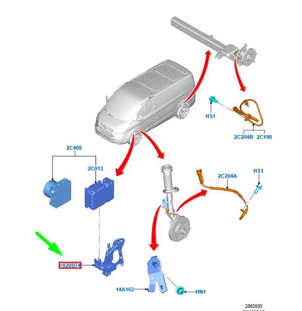 FORD TRANSIT CUSTOM MK1 Anti-Lock Braking System Bracket 1769489 NEW ...