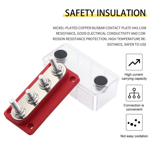 BUSBAR BOARD 150A 48V Busbar Power Case 4 vie per camper barca marina ...