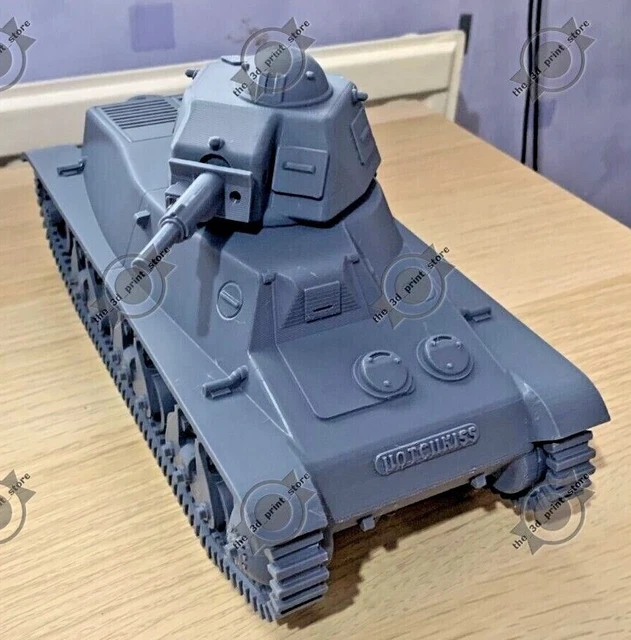 WW2 FRENCH HOTCHKISS H39 Light Tank, 3D Printed, Many Scales Available ...