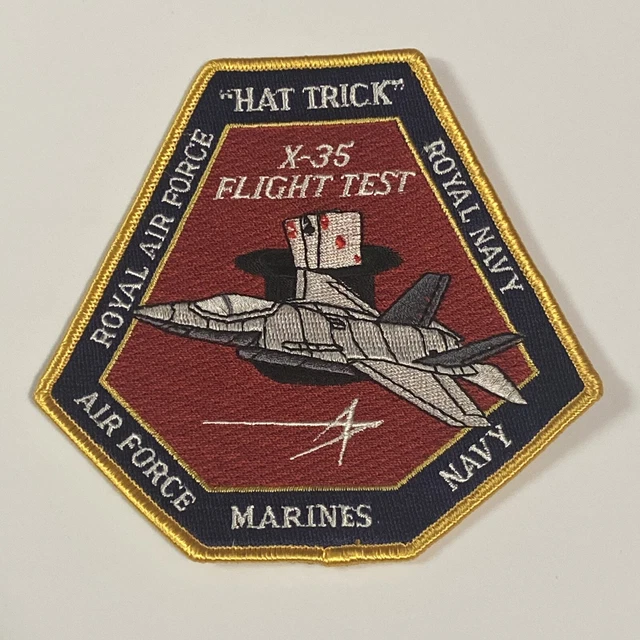 JOINT STRIKE FIGHTER JSF X-35 Flight Test Hat Trick Patch USAF USMC USN ...