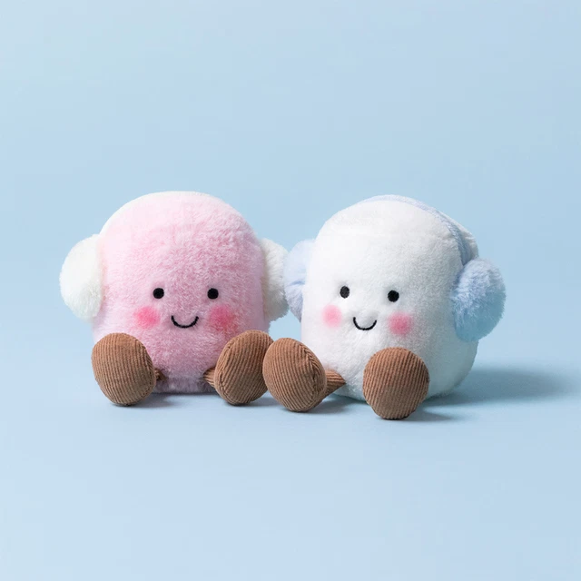 JELLYCAT 1-PAIRS AMUSEABLES Toastie Pink & White Marshmallows - BNWT ...
