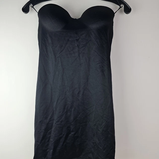 FLEXEES BLACK STRAPLESS Full Body Slip Dress Firm Control Shapewear ...