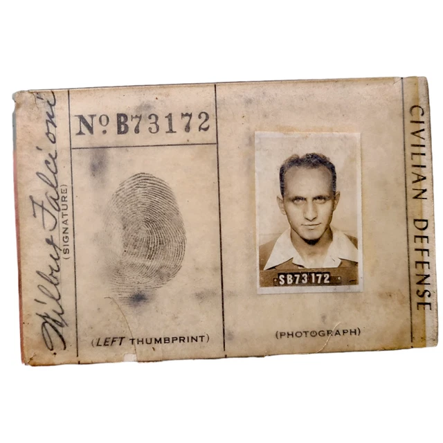 WWII AIR RAID Warden Civil Defense ID CARD Photo & Other Papers Vtg ...