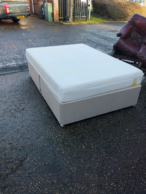 DOUBLE BED BASE with Tempur Sensation Supreme Mattress Double Size £297 ...