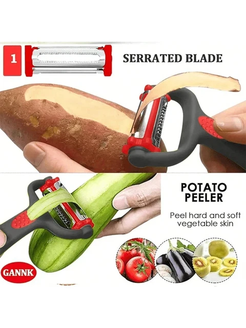 3 IN 1 Potato Vegetable Fruit Peeler Julienne Slicer Kitchen Tool UK £3 ...
