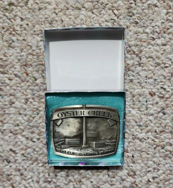 VINTAGE BELT BUCKLE Oyster Creek Nuclear Generating Station 1983 New ... VINTAGE BELT BUCKLE Oyster Creek Nuclear Generating Station 1983 New ...