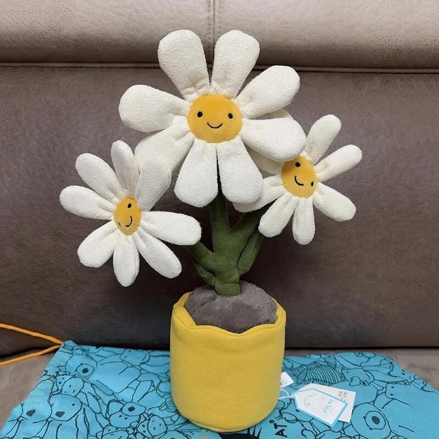 JELLYCAT DAISY FLOWERETTE Brand New White Flower Soft Plush Toy NWT £32 ...