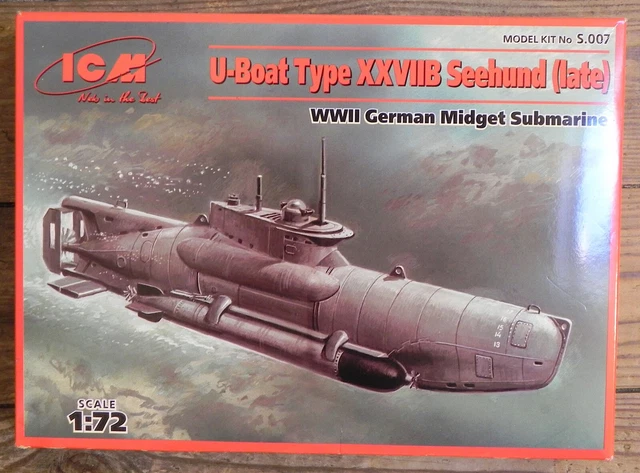 U-BOAT TYPE XXVIIB Seehund (Late) 1/72 ICM Model Kit EUR 17,35 ...