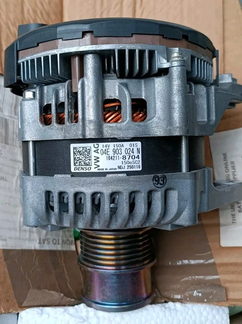VW AUDI VAG ALTERNATOR 14V 150A Part No: 04E 903 024 N With a 12 Month ...