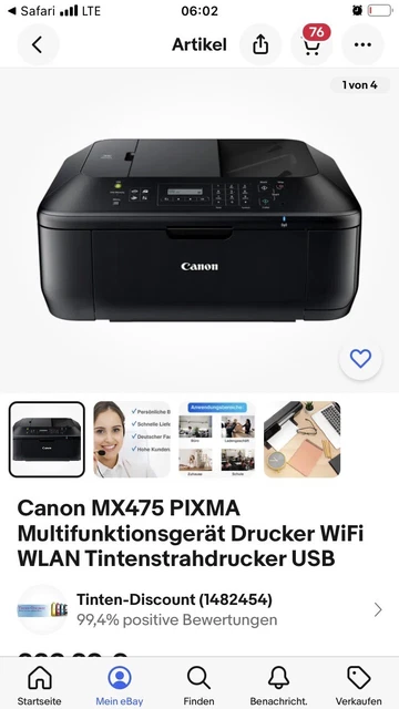 CANON PIXMA MX475 Tintenstrahldrucker Multifunktionsgerät EUR 30,22 ...