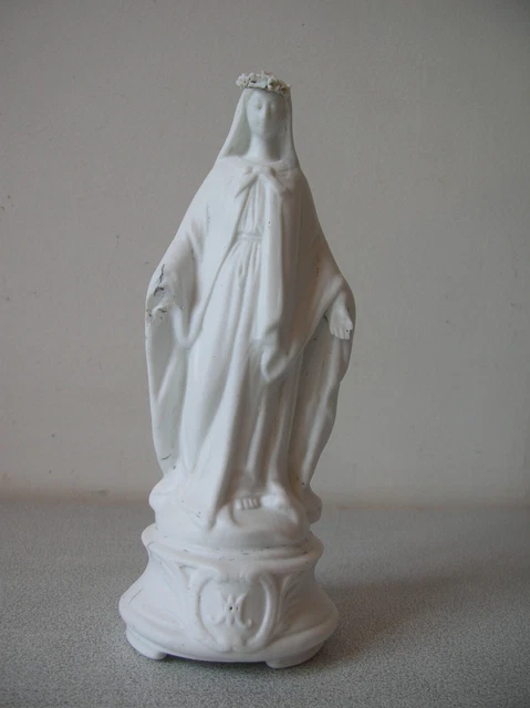 ANCIENNE STATUE CATHOLIQUE de la Vierge Marie en porcelaine de Paris 16 ...