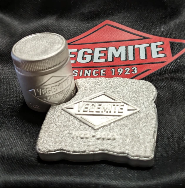 VEGEMITE SET TOAST + Jar 1oz Fine Silver No. 413 and 1oz Silver Toast ...