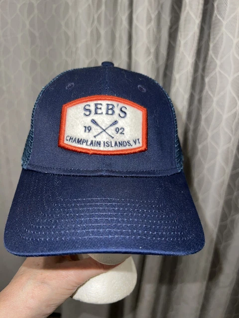SEB’S SNACK BAR Champlain Islands, VT Navy Blue Trucker Hat Cap ...
