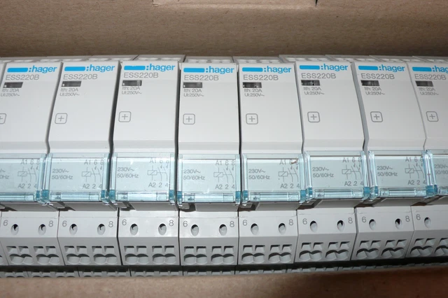 HAGER ESS220B RELAIS CONTACTEUR 20A, 2contact à fermeture 20AMPERE 220V SANS VIS EUR 19,00 ...