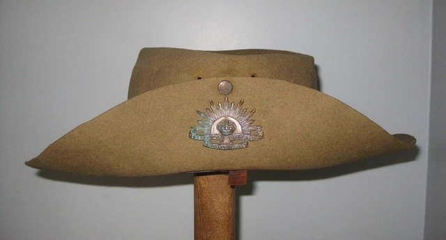 WW1 AUSTRALIAN ARMY ANZAC 2nd Division Field Artillery Bush Fur Felt ...